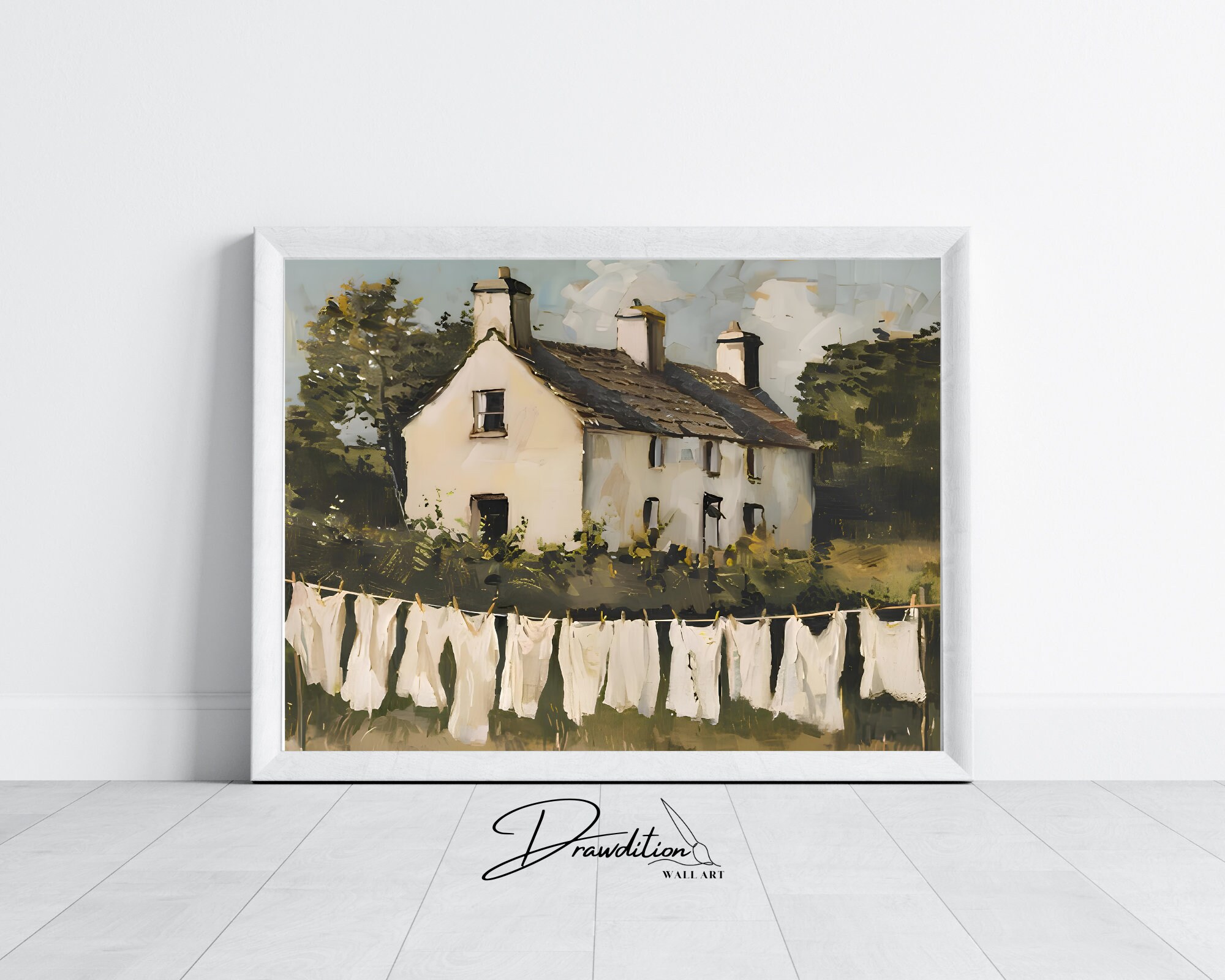 Cottage Laundry Wall Art DIGITAL DOWNLOAD Cottage Painting Laundry ...