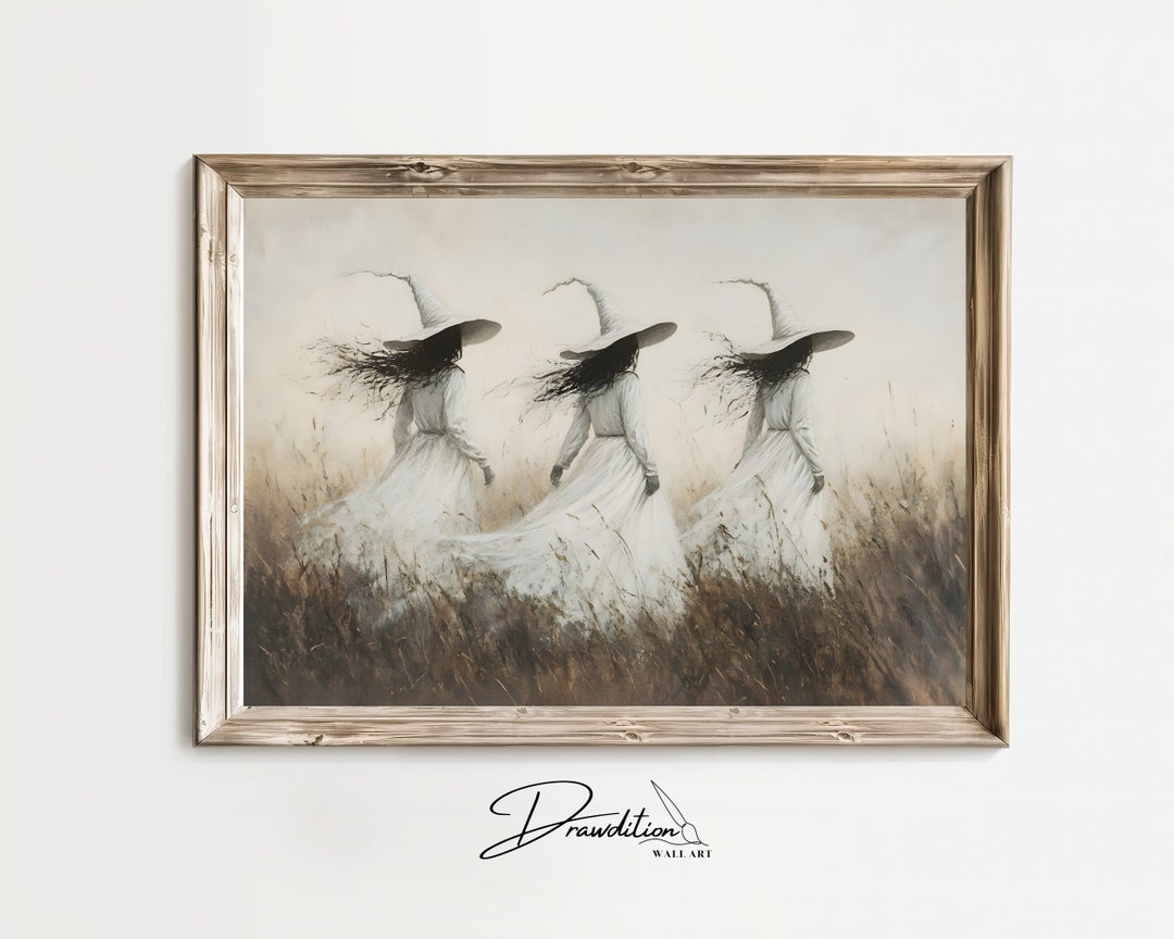 White Witches Wall Art DIGITAL DOWNLOAD Neutral Halloween Witch ...