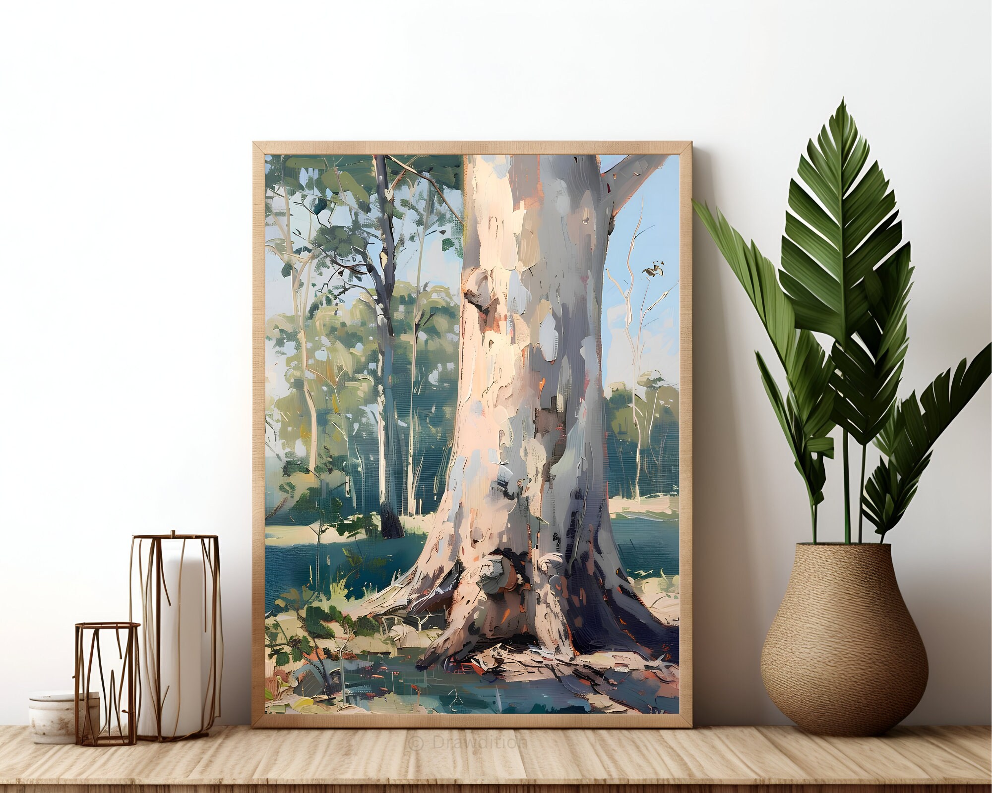 Gum Tree Wall Art DIGITAL DOWNLOAD Gum Tree Painting Tree Trunk Art ...