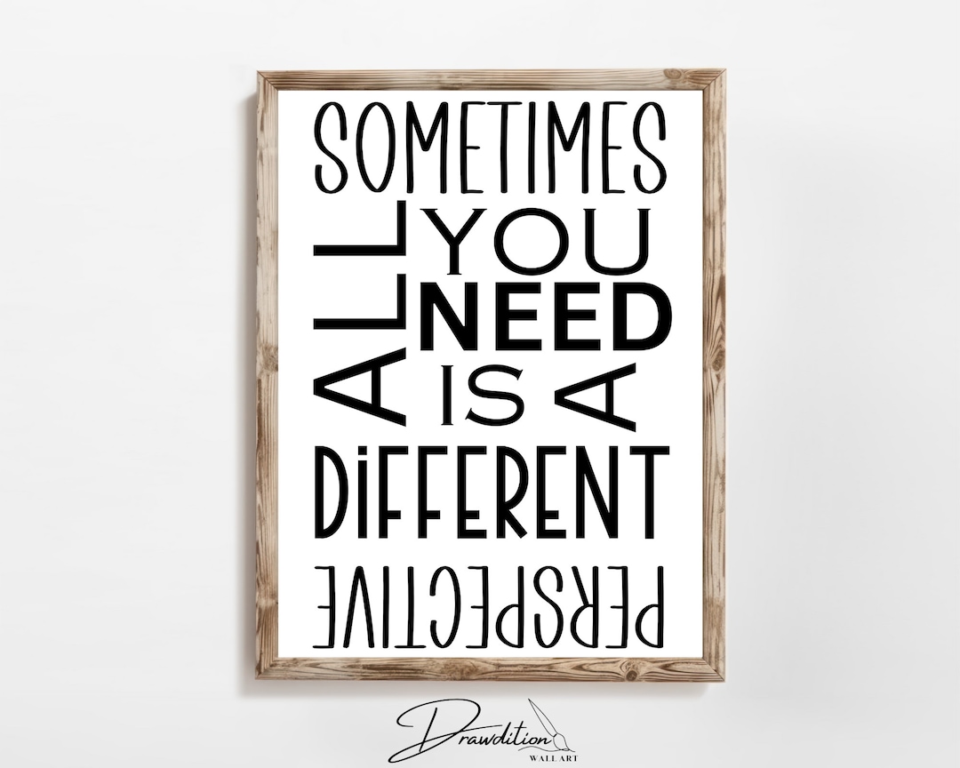 Change Your Perspective Wall Art DIGITAL DOWNLOAD Inspirational Quote ...