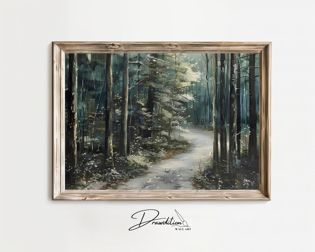 Forest Wall Art DIGITAL DOWNLOAD Forest Painting Tree Art Print Forest ...