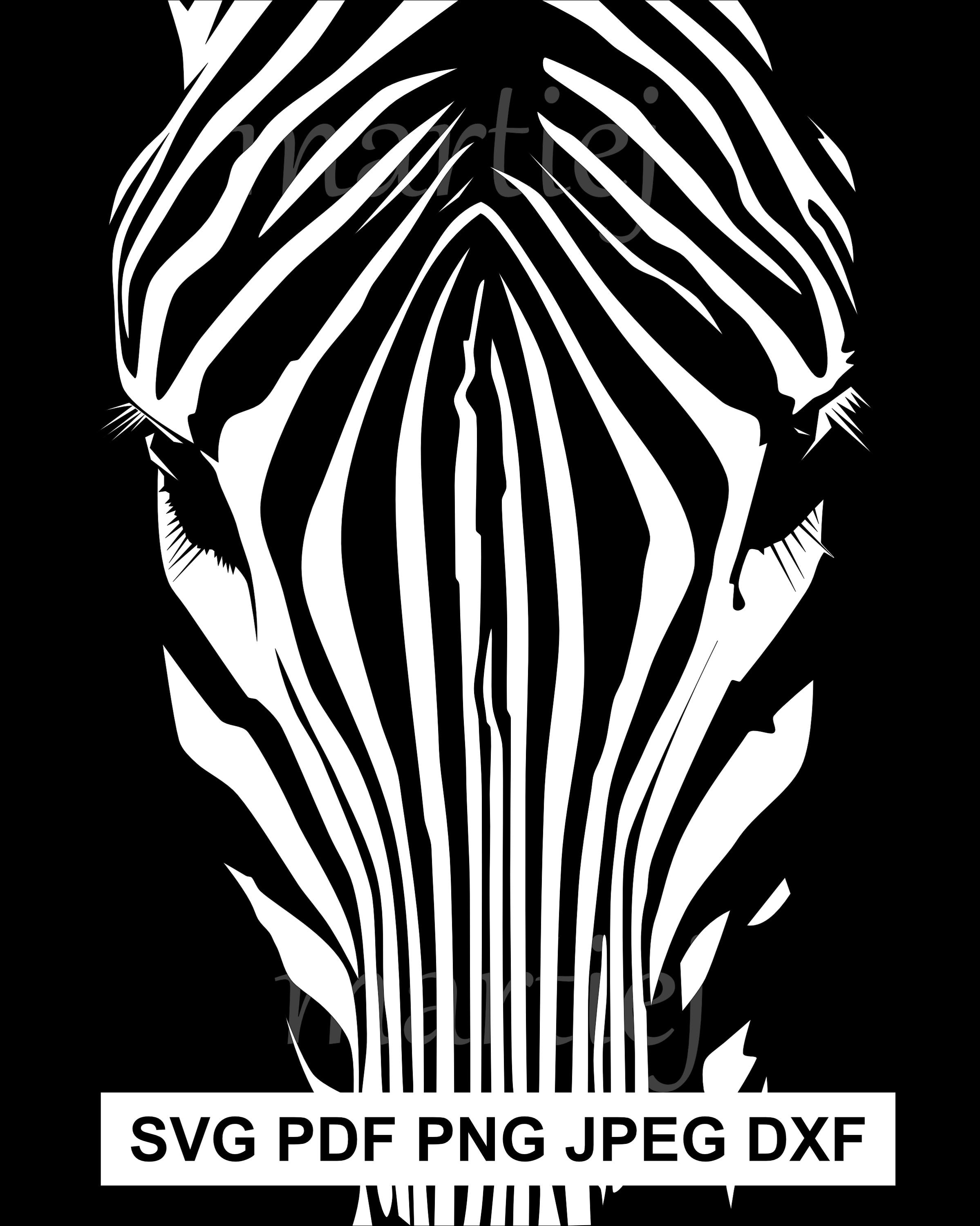 Realistic Zebra Illustration, Pdf Png Vector, Stencil, Logo Vector ...