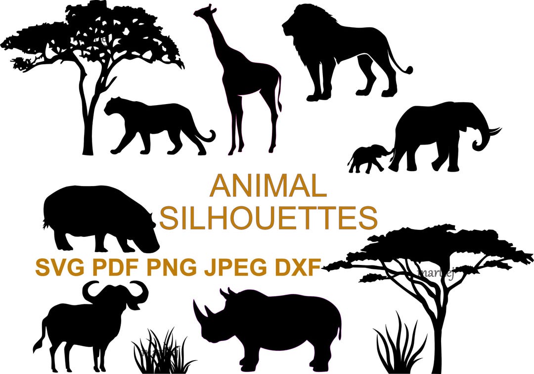 Realistic Animal Outline, .pdf .png, Stencil, Logo, Vector, Digital ...