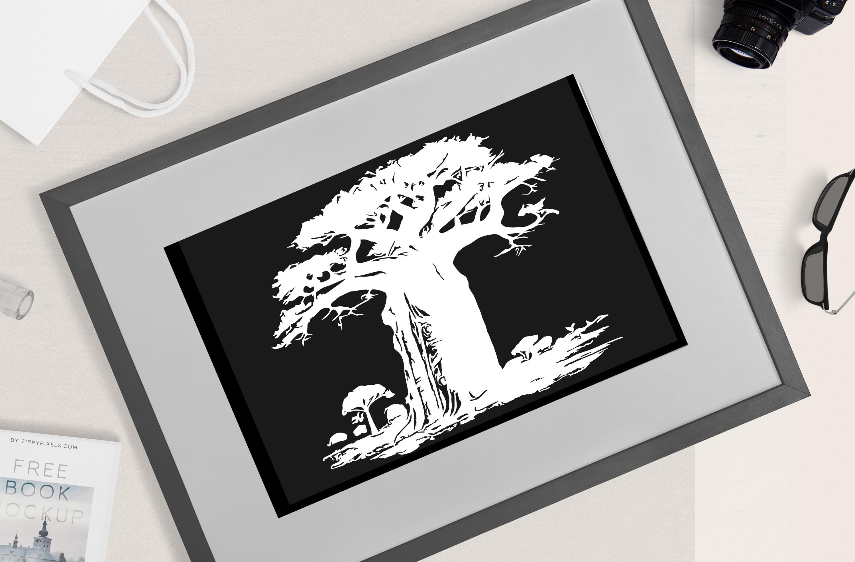 Realistic Boabab Tree, Pdf Png Vector, Stencil, Logo Vector, Stencil ...