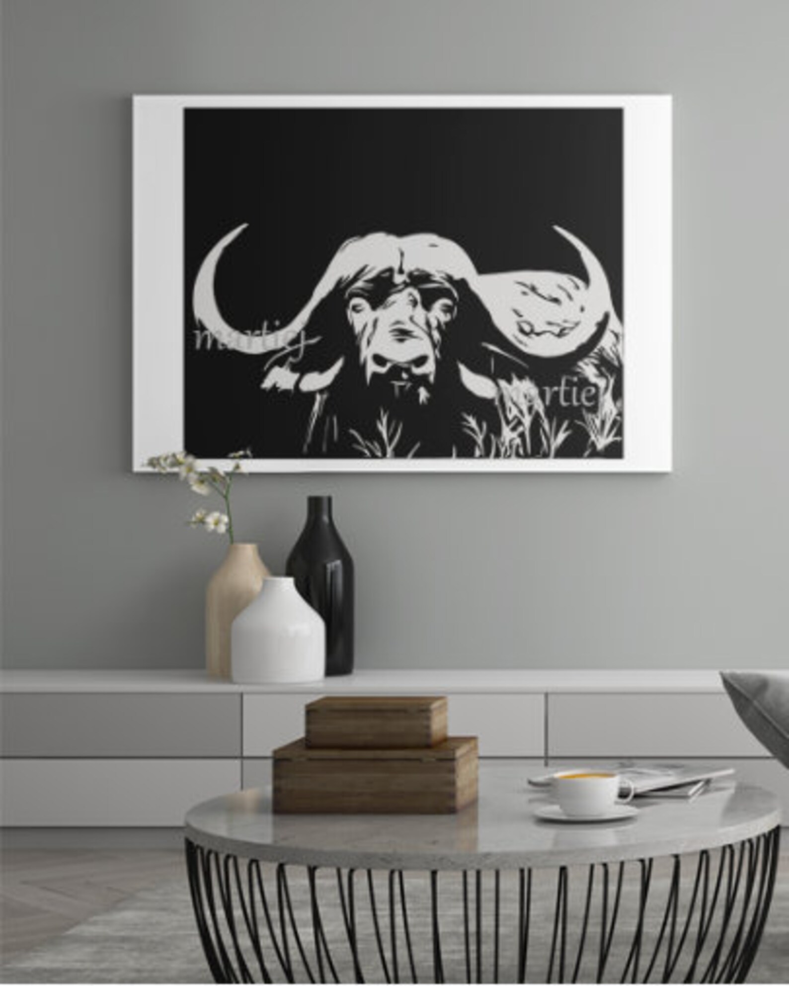 Realistic Buffalo Illustration, .pdf .png Vector, Stencil, Logo Vector ...