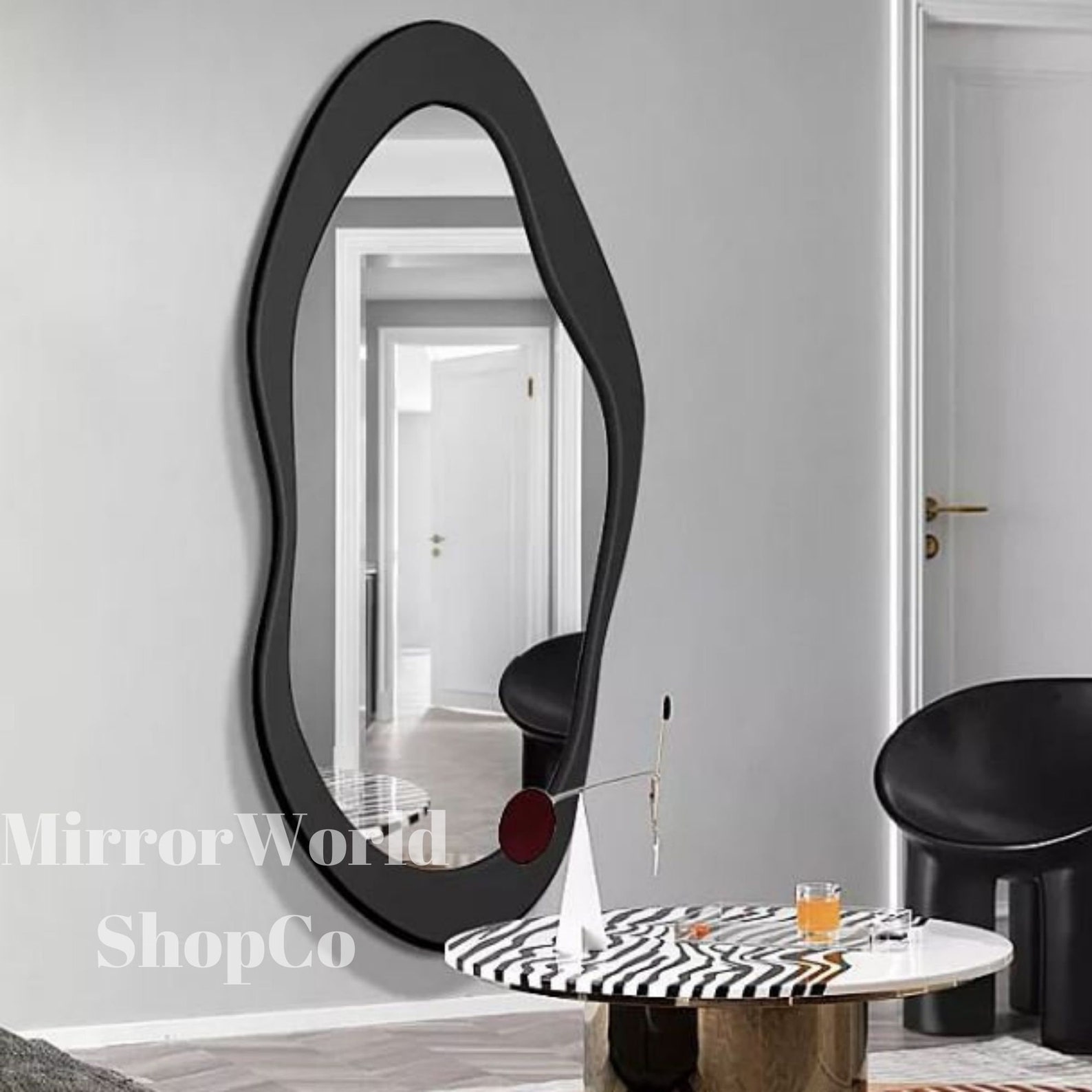 Full Length Mirror, Full Body Irregular Mirror, Asymmetrical Mirror ...