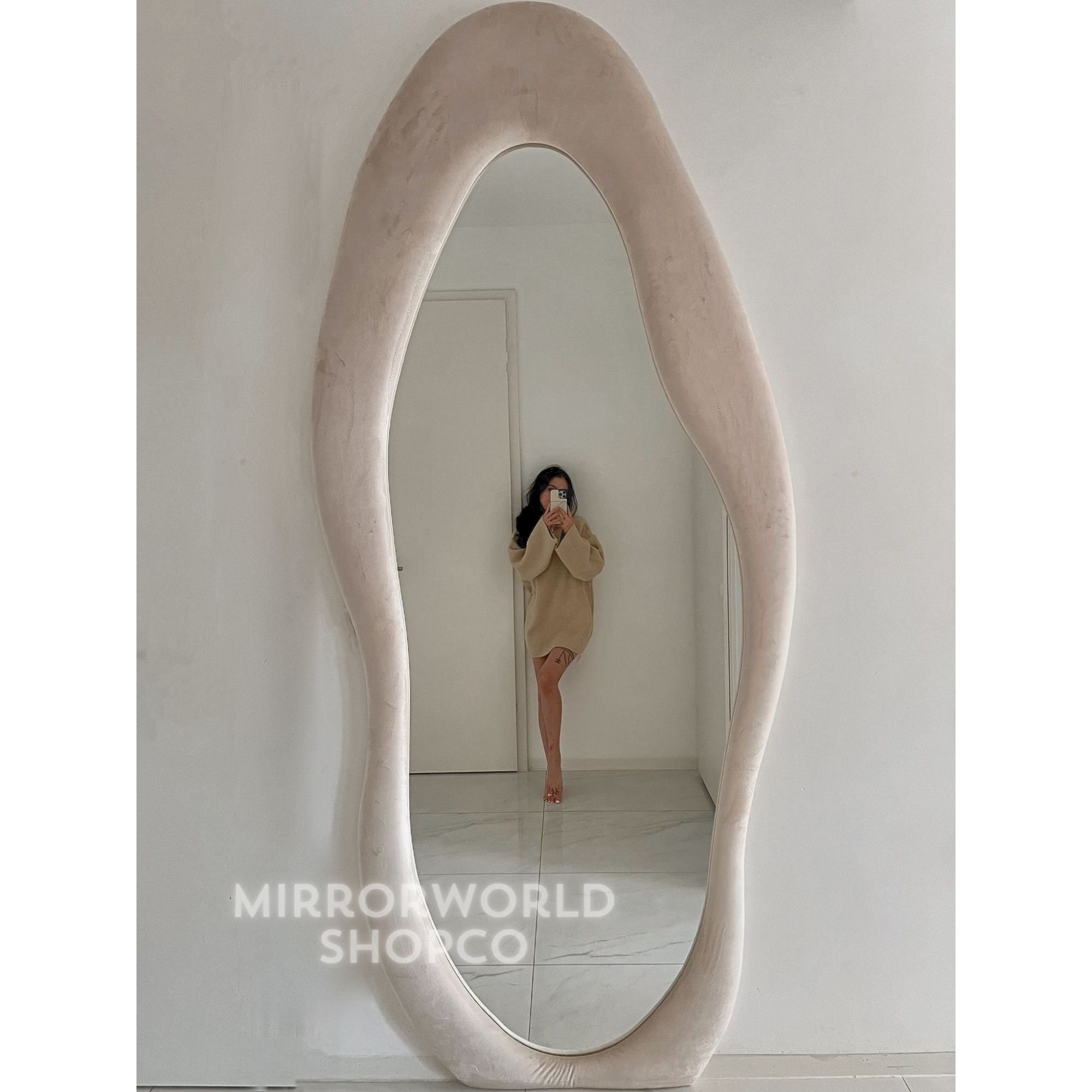 Full Length Mirror, Asymmetrical Mirror, Full Body Irregular Mirror ...