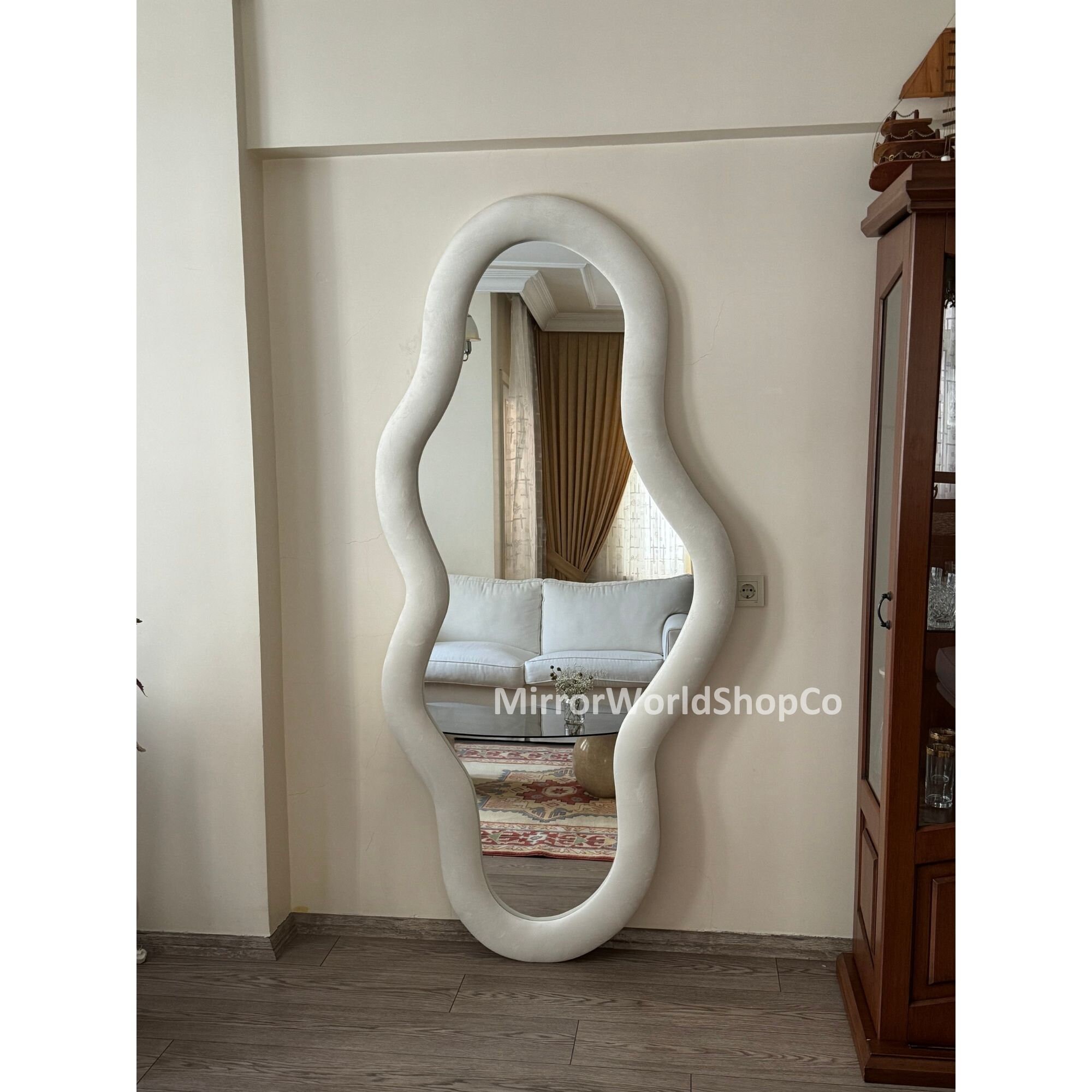 Full Length Mirror, Full Body Irregular Mirror, Asymmetrical Mirror ...