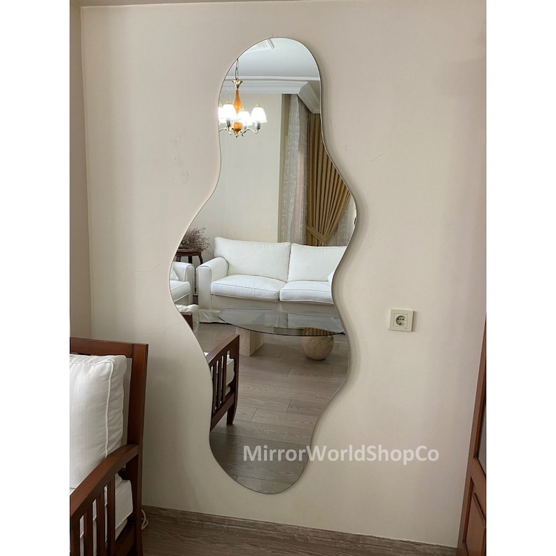 Curvy Full Length Mirror, Full Body Irregular Mirror, Asymmetrical ...