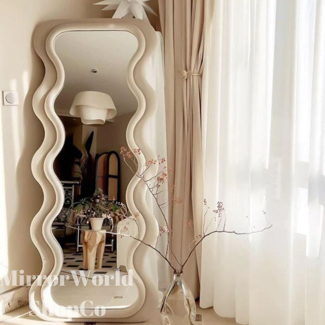 Full Length Mirror, Full Body Irregular Mirror, Asymmetrical Mirror ...