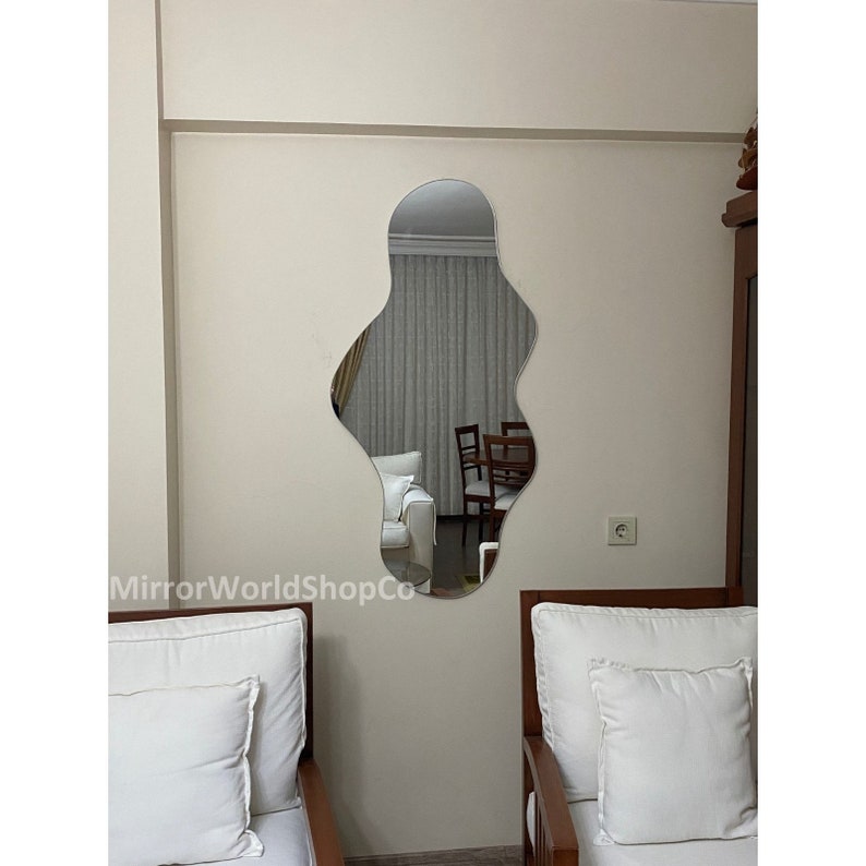 Curvy Full Length Mirror, Full Body Irregular Mirror, Asymmetrical ...