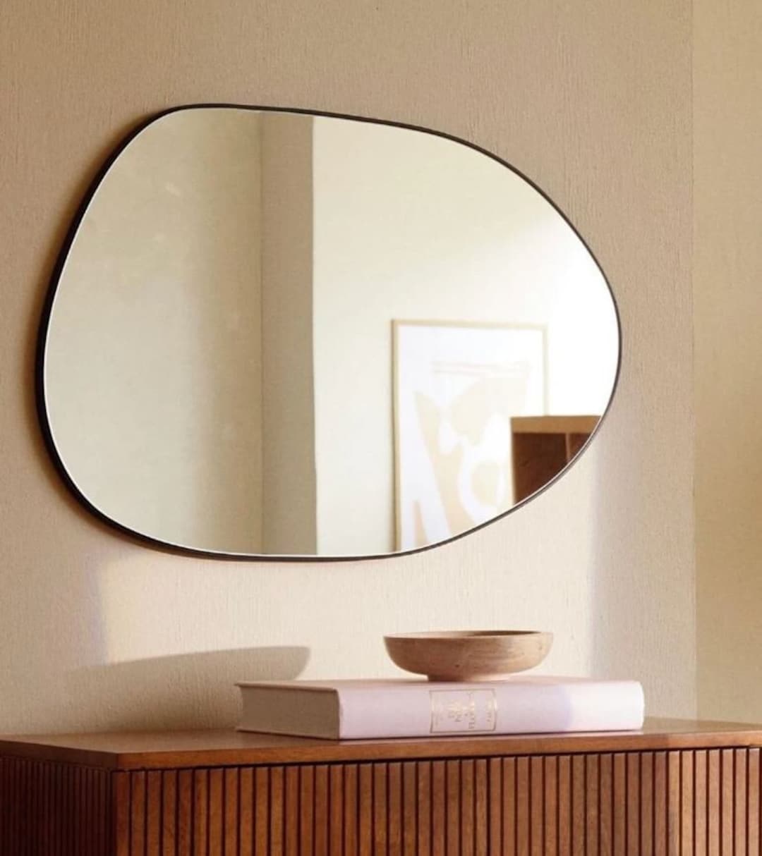 Large Wall Mirror, Pond Wall Mirror, Asymmetrical Mirror, Irregular ...