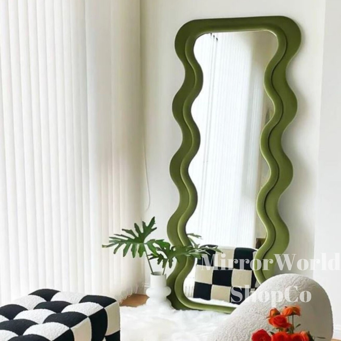 Full Length Mirror, Full Body Irregular Mirror, Asymmetrical Mirror ...