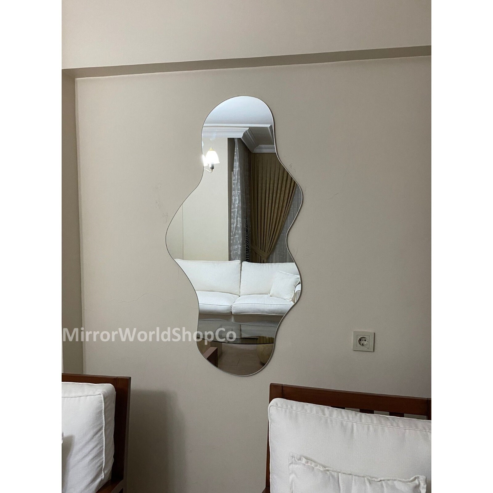 Curvy Full Length Mirror, Full Body Irregular Mirror, Asymmetrical ...
