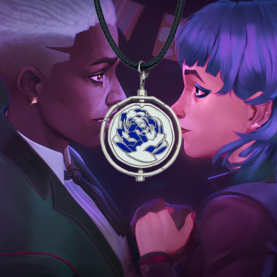 Arcane Blue Rose Necklace Arcane Inspired Pendant Jinx Ekko Arcane ...