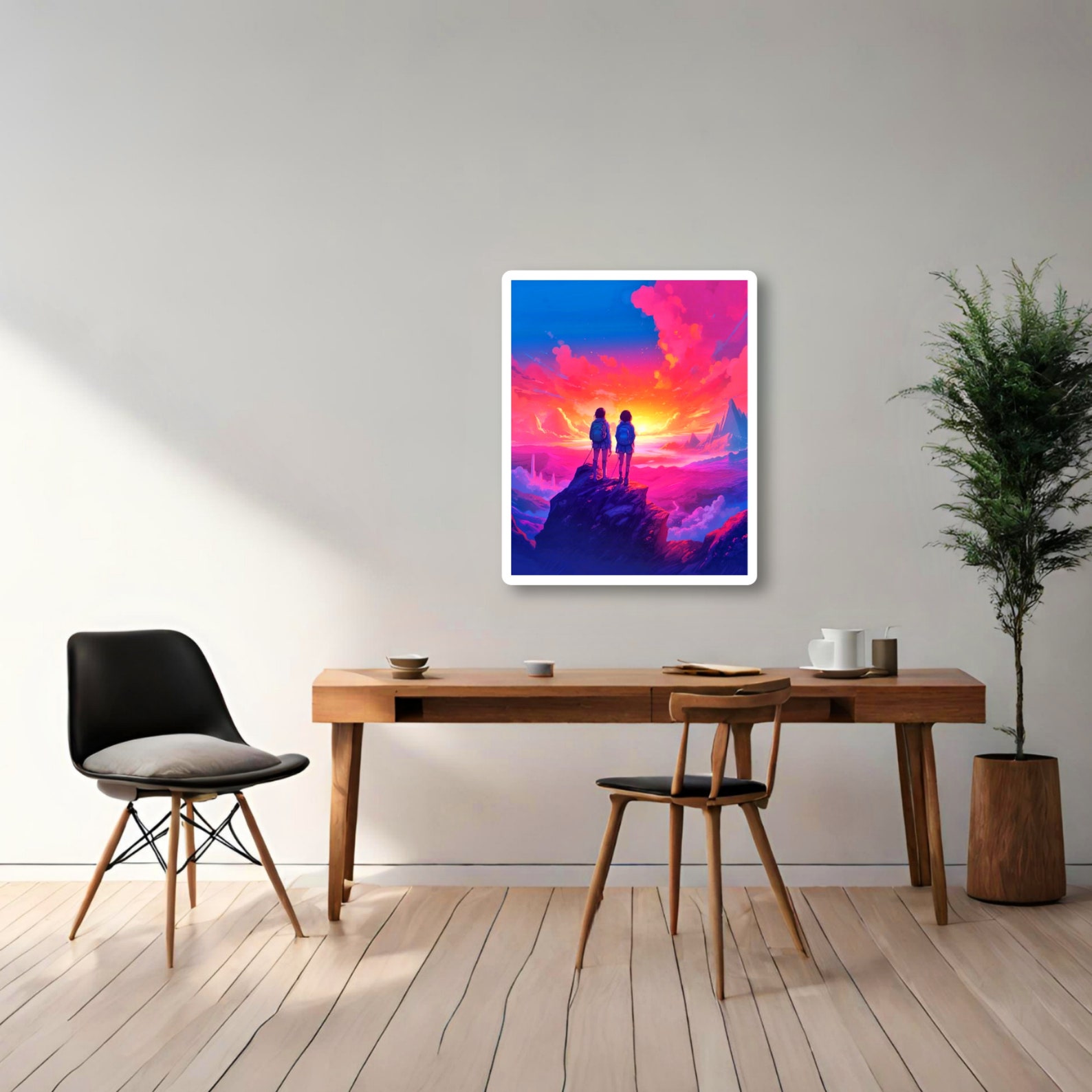 Digital Art - Hike to the Top - Women on Mountain (instant Download ...