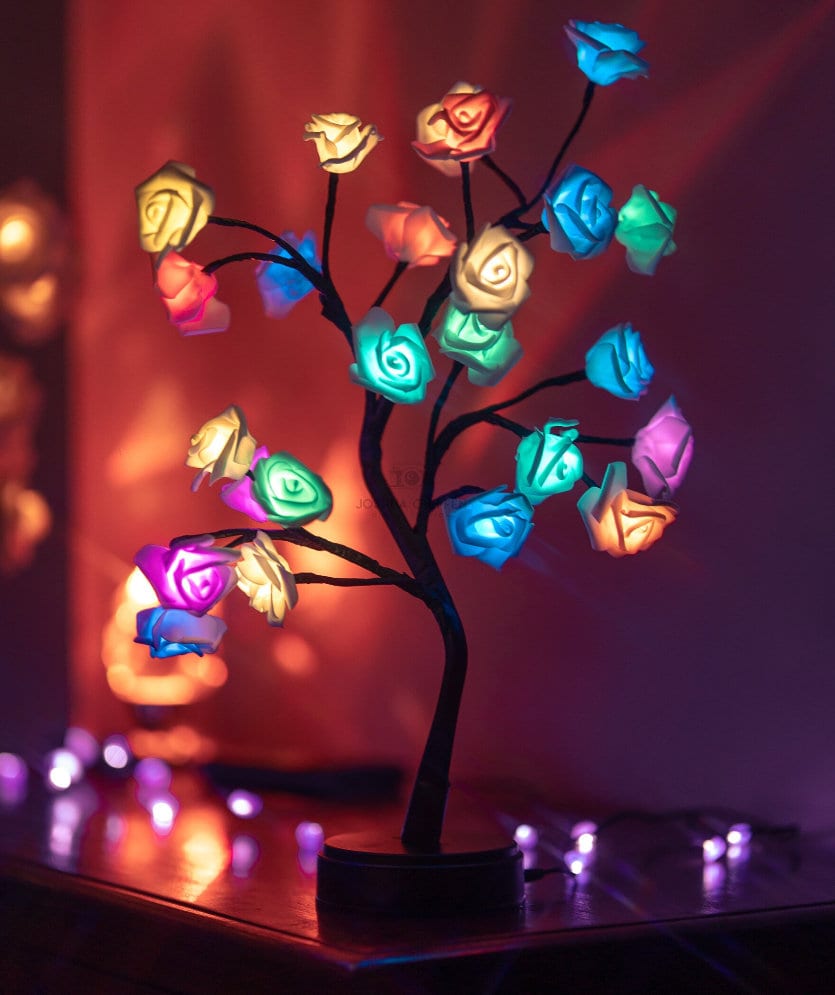 The LED Rose Tree Lamp A Festive Desktop Decoration for the Holiday ...