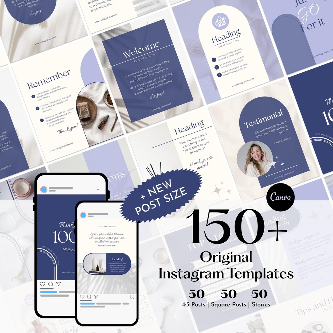 Blue Instagram Post, Story & Highlight Cover Templates | Canva ...