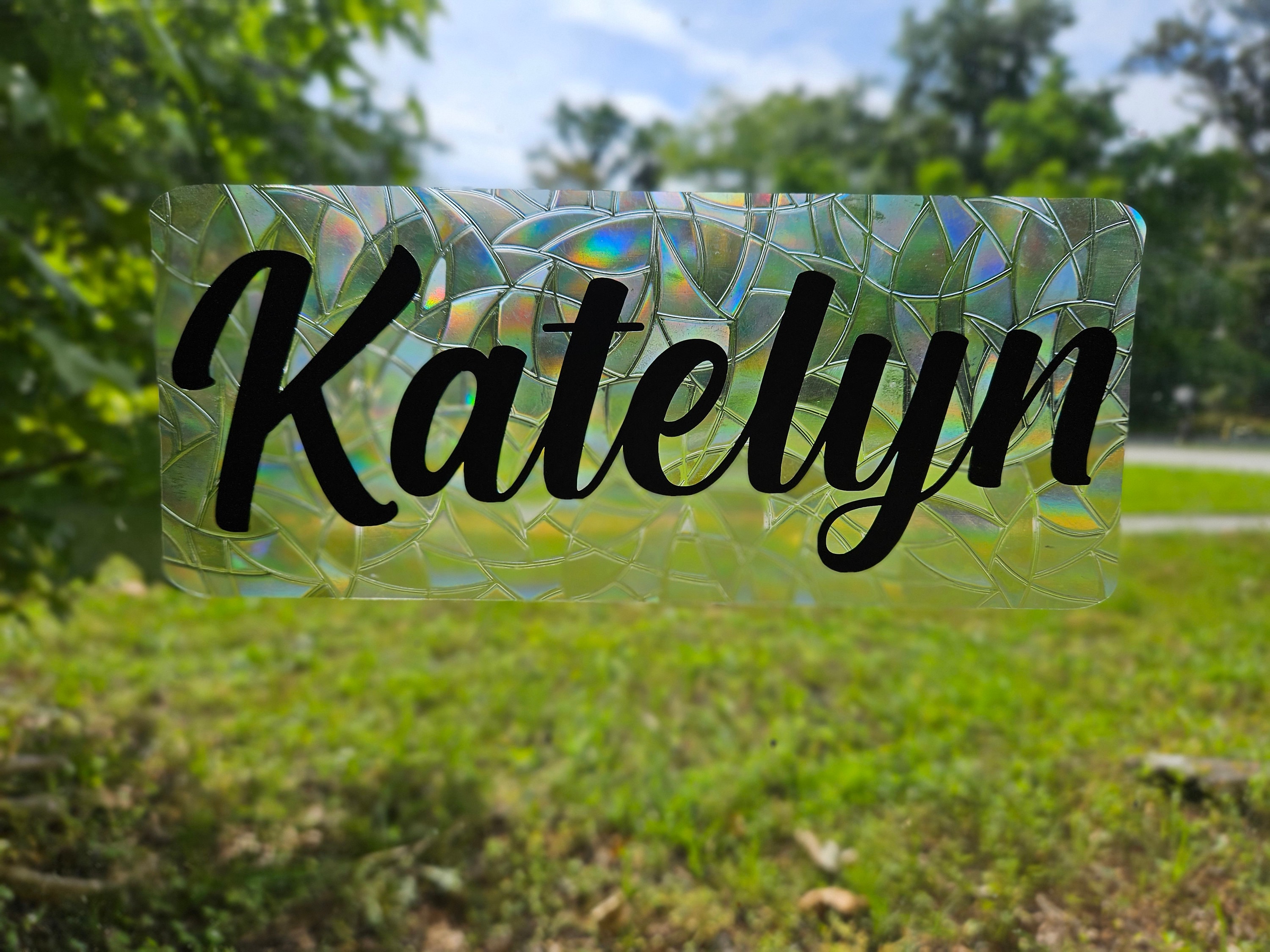 Custom Name Reusable Window Cling Static Decal for Windows, Sunroofs ...