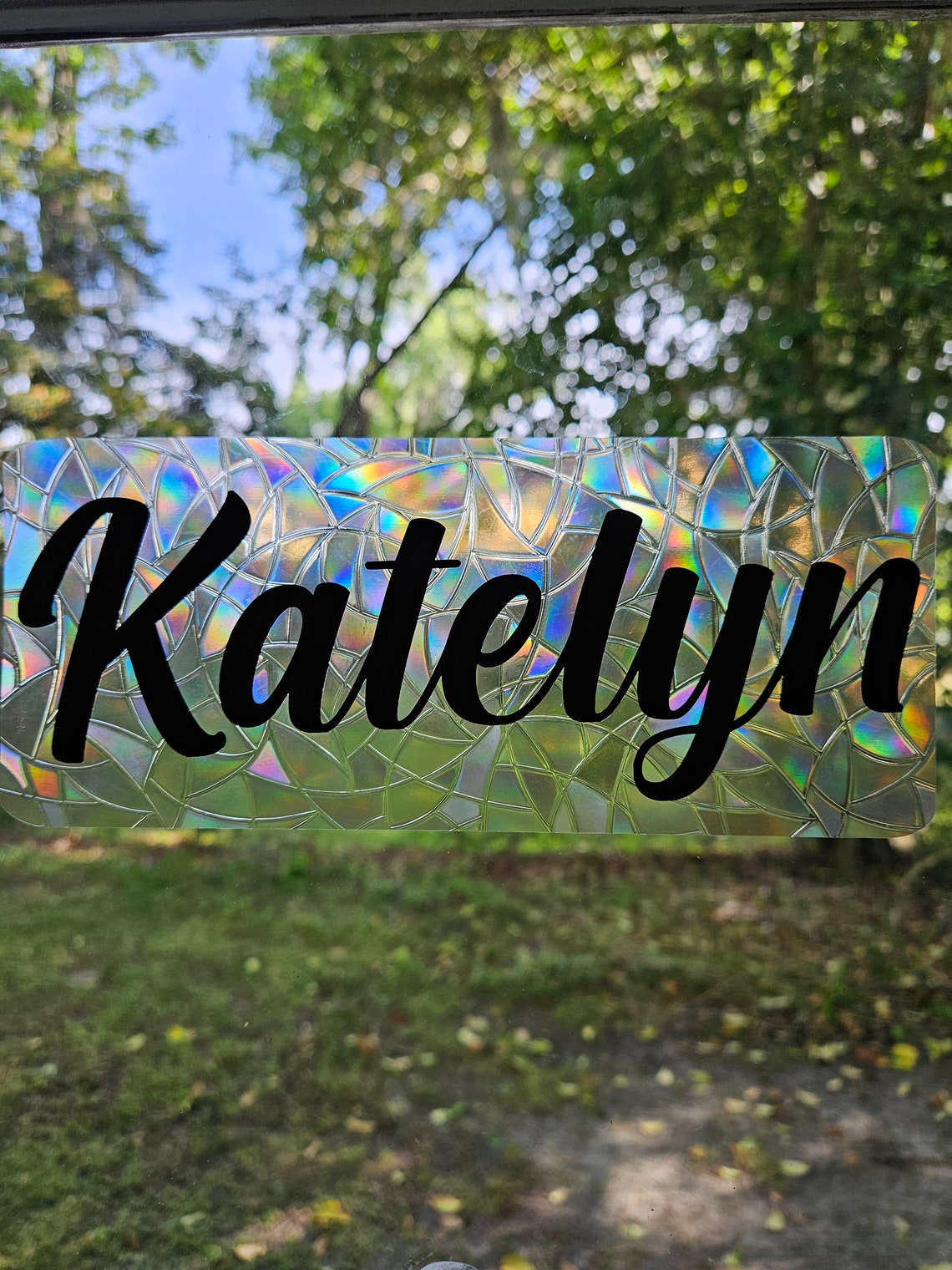 Custom Name Reusable Window Cling Static Decal for Windows, Sunroofs ...