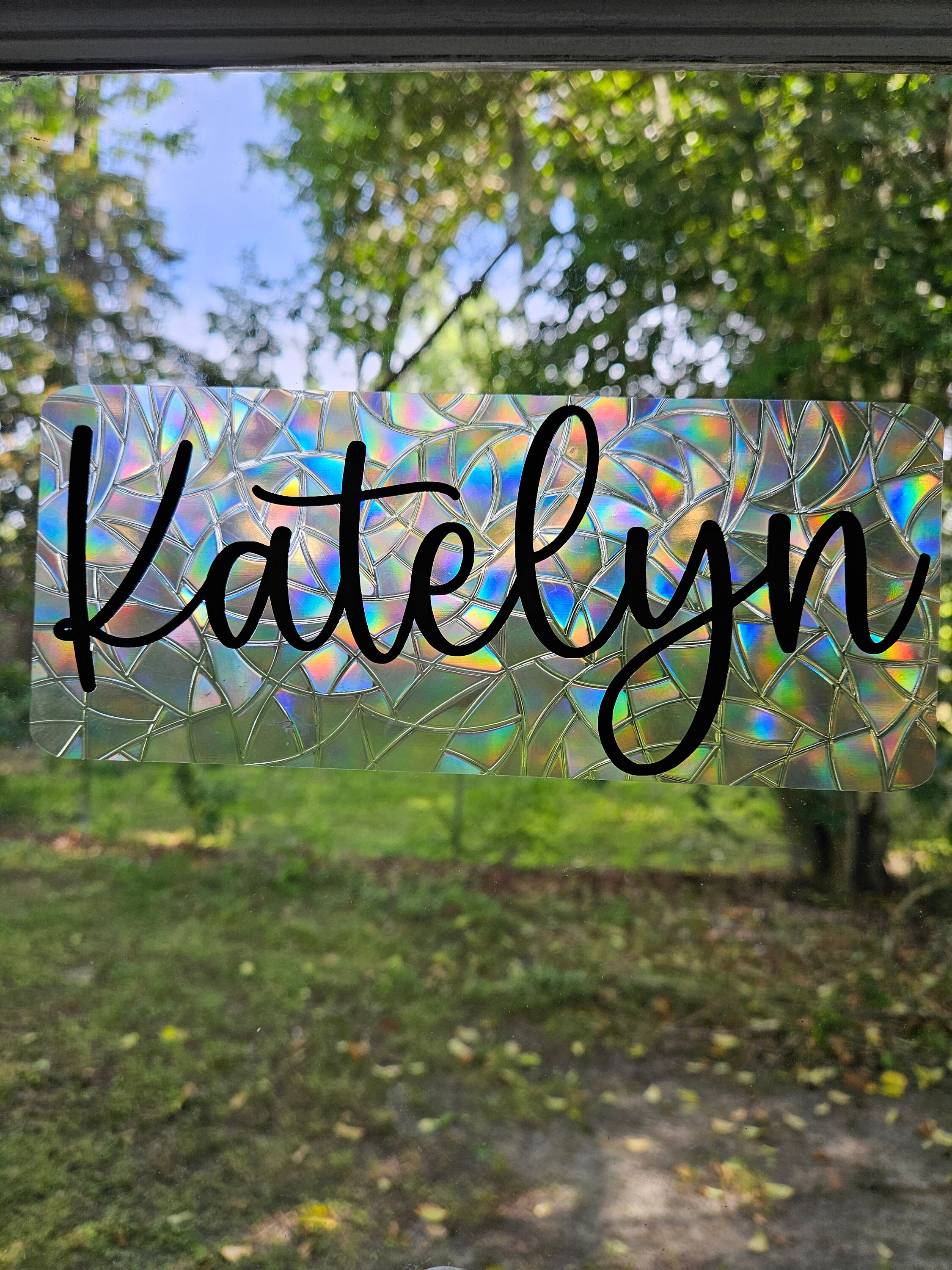 Custom Name Reusable Window Cling Static Decal for Windows, Sunroofs ...