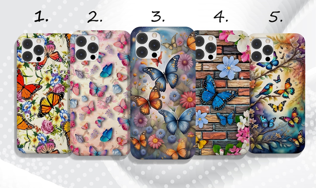 Butterfly Colored Phone Case Aesthetic Art for iPhone 15 Pro Max, 14 ...