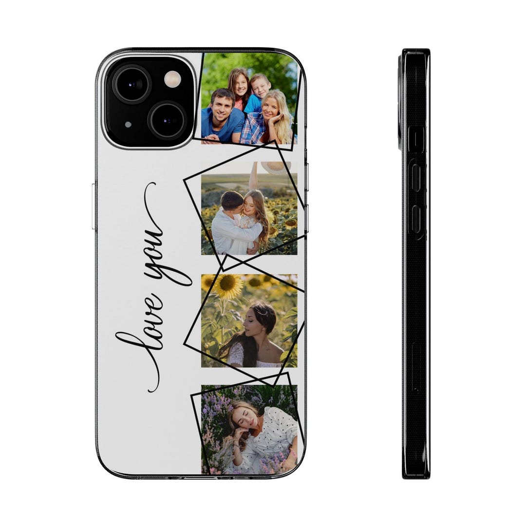 Personalized Photo Collage Phone Case: Custom Name TPU Cover - Etsy