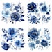 Watercolor Indigo Blue Floral Borders - Floral Borders - Wild Flowers ...