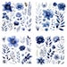 Watercolor Indigo Blue Floral Borders - Floral Borders - Wild Flowers ...