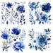 Watercolor Indigo Blue Floral Borders - Floral Borders - Wild Flowers ...