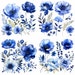 Watercolor Indigo Blue Floral Borders - Floral Borders - Wild Flowers ...
