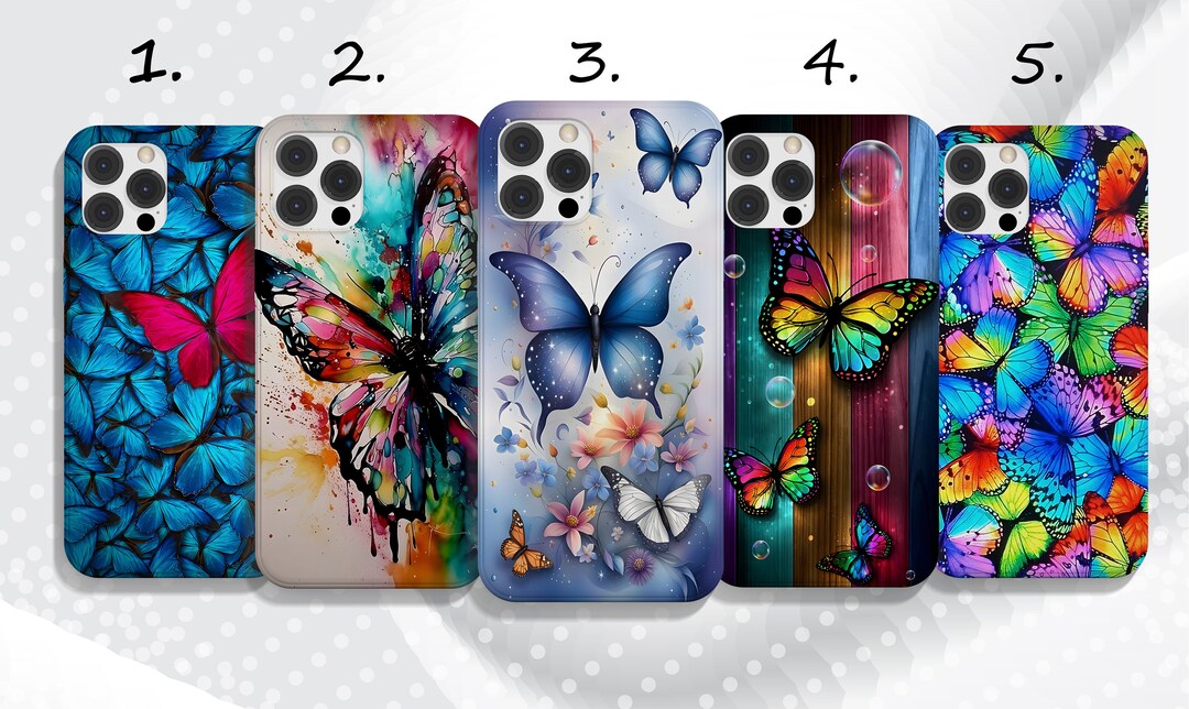Butterfly Colored Phone Case Aesthetic Art for iPhone 15 Pro Max, 14 ...