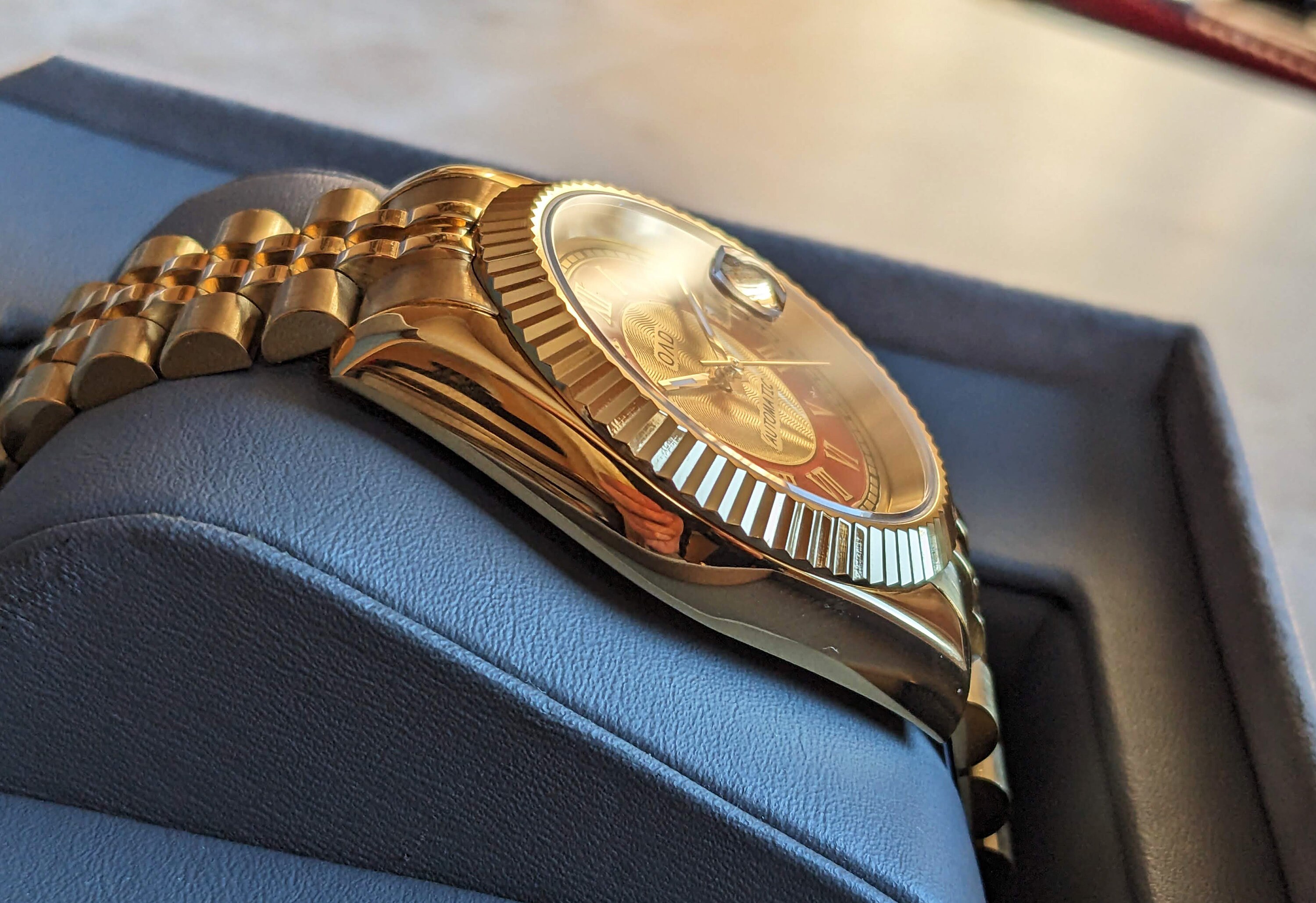 Custom Mod Style Handmade Dial Watch Gold PVD Case Enamel Dial NH35 ...