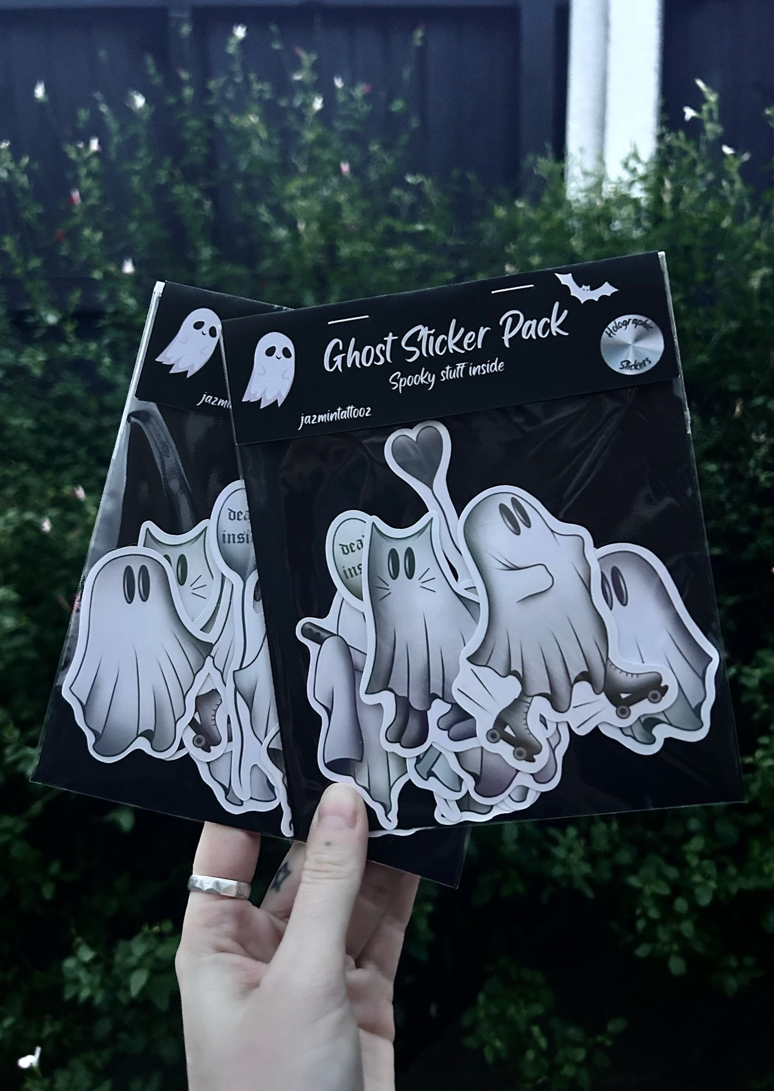 Ghost Sticker Pack Holographic Tattoo Inspired Sticker Set Gothic Decal ...