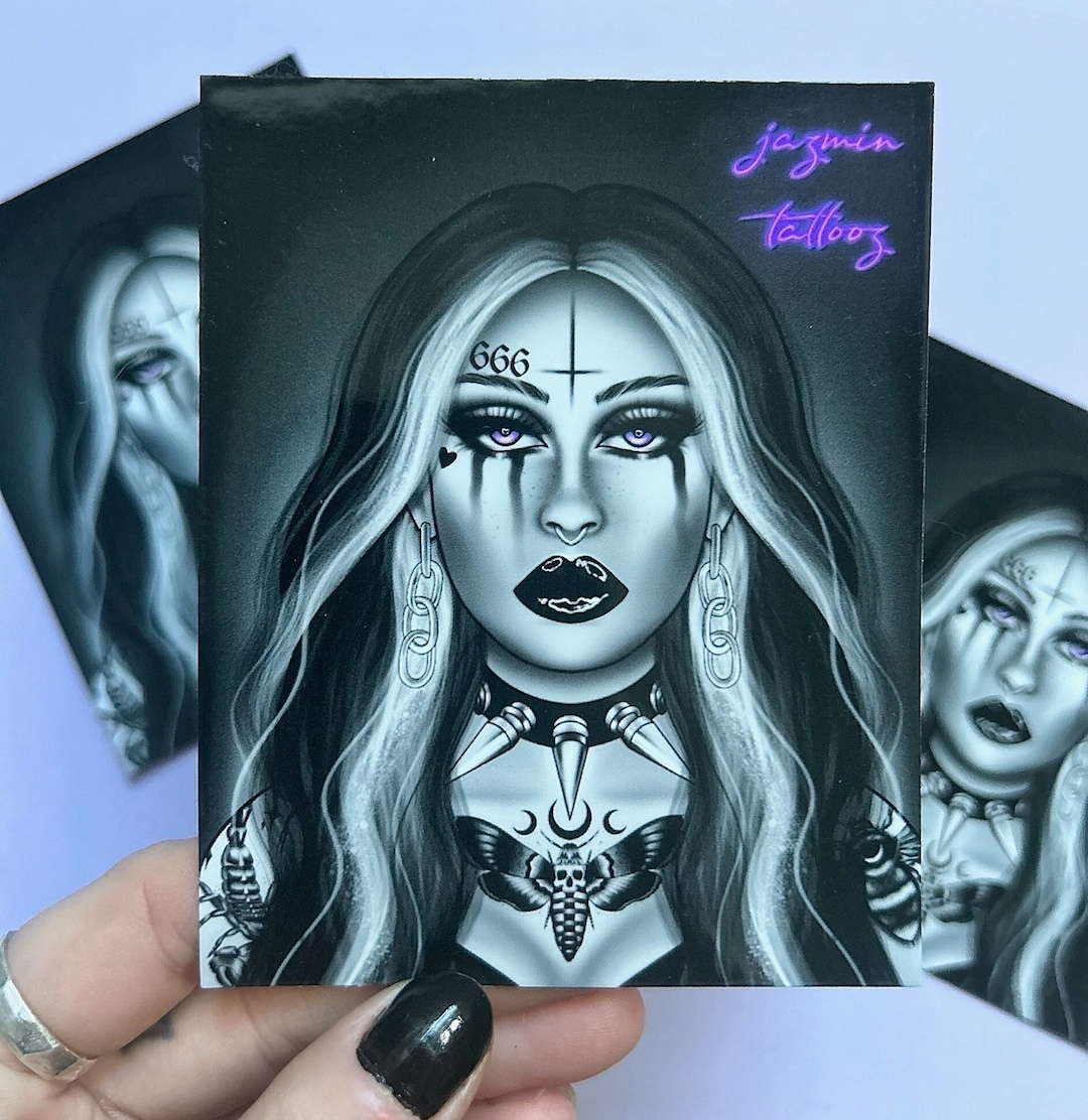 Goth Girl Sticker Tattoo Inspired Gothic Decal - Etsy