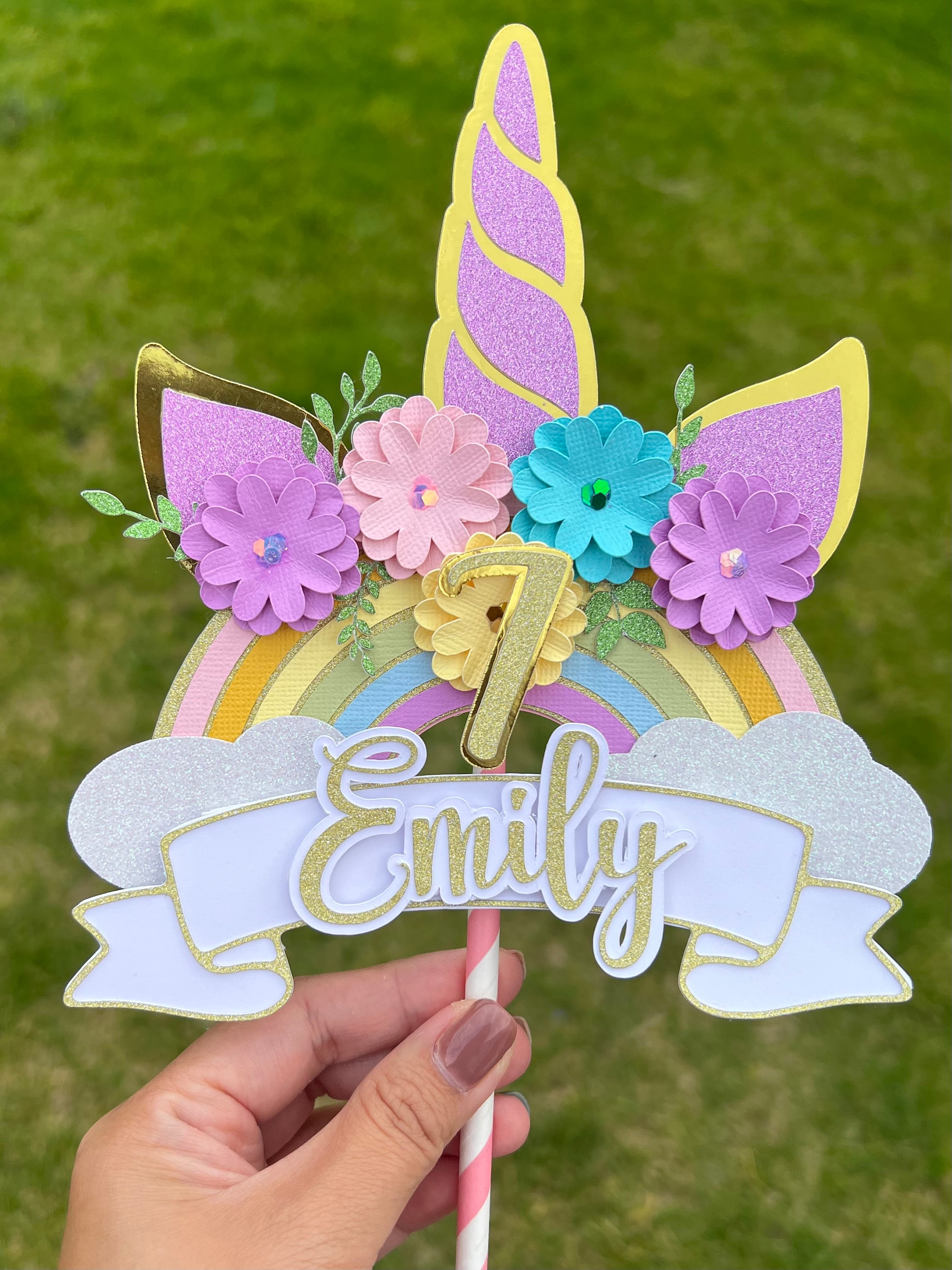 Topper de pastel de unicornio / topper de pastel de unicornio / fiesta ...