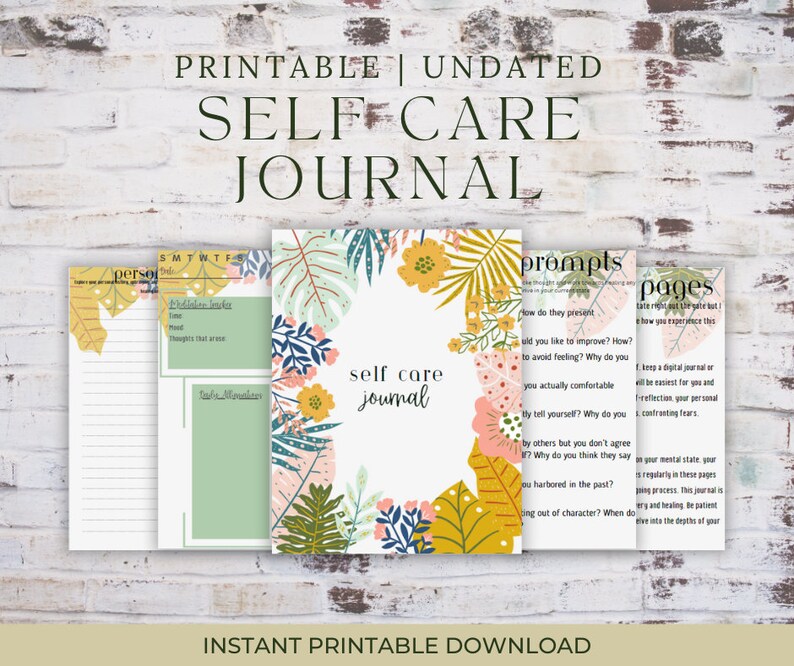 Self Care Journal, Printable Digital, Self Reflection, Meditation ...