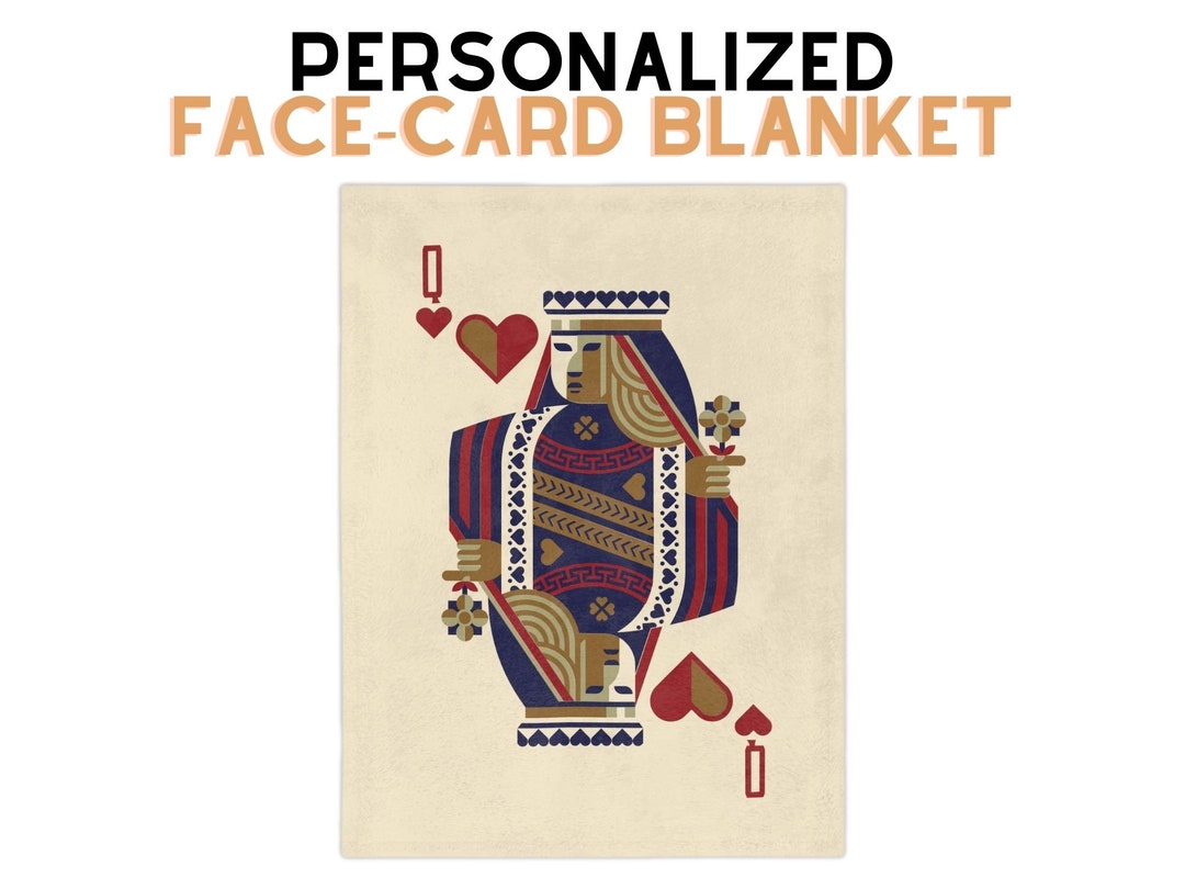 Playing Card Blanket, Face Card Blanket, Custom Initials Blanket ...
