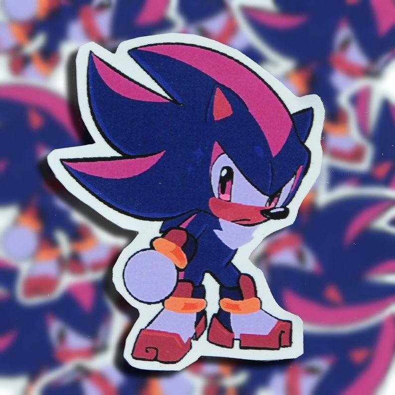 Chibi Shadow the Hedgehog Vinyl Sticker - Etsy
