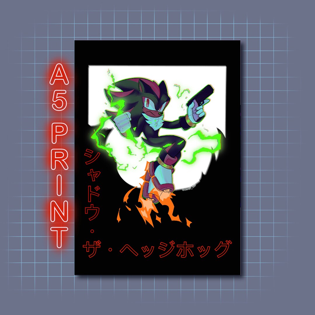 Shadow the Hedgehog With a Gun A5 Art Print - Etsy