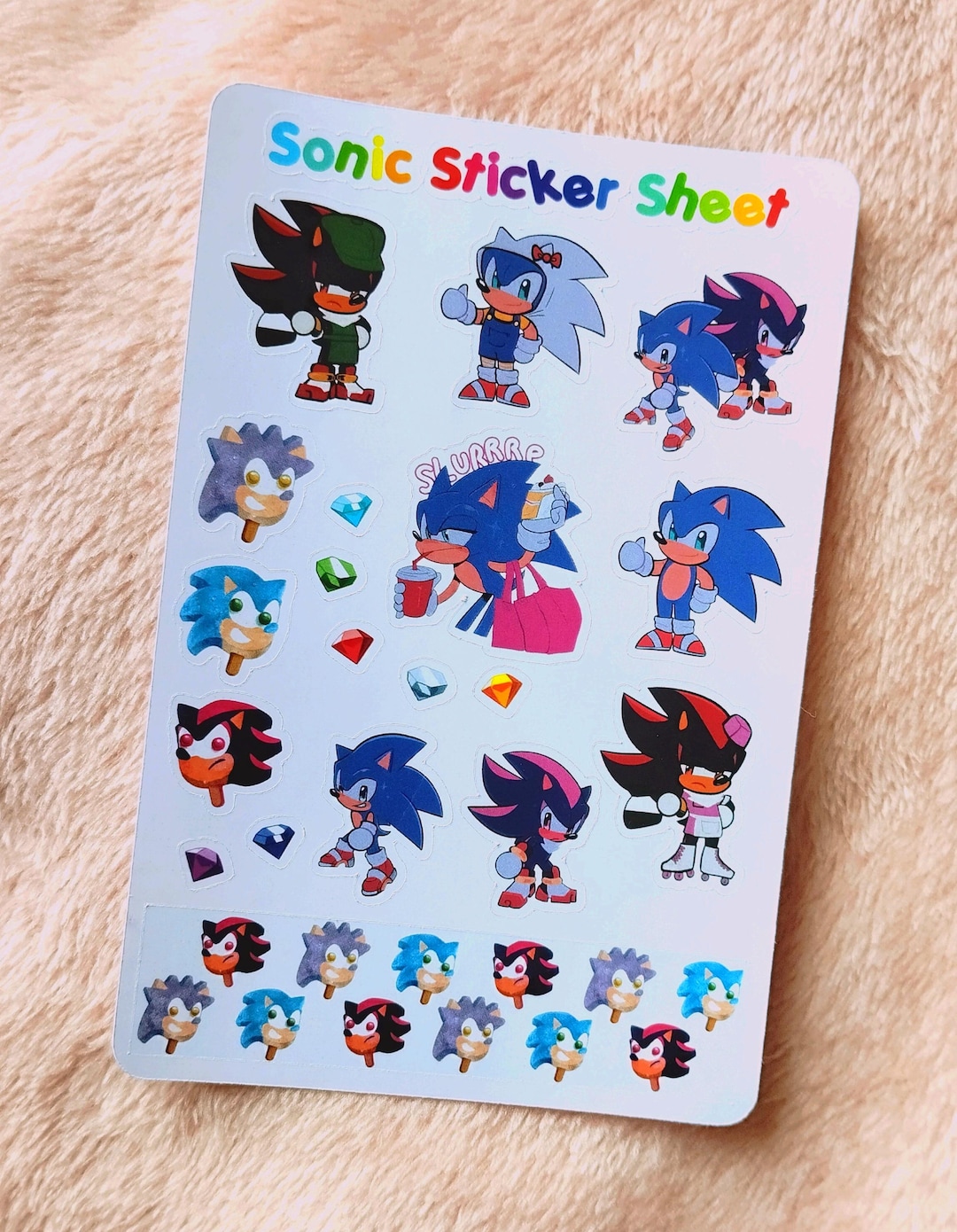 Sonic Sticker Sheet Vinyl Sticker - Etsy
