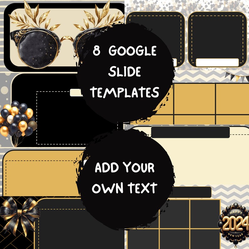 2024 New Year's Vision Board Google Slides New Year's Activity Digital ...