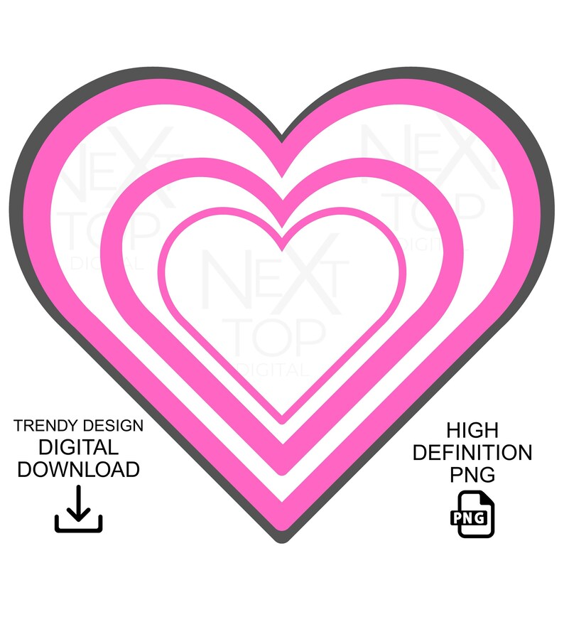 Pink Trinity Adorable Hearts Clipart, Digital Download, High Quality ...