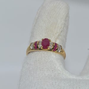 9ct Gold Ruby & Diamond Ring - Etsy