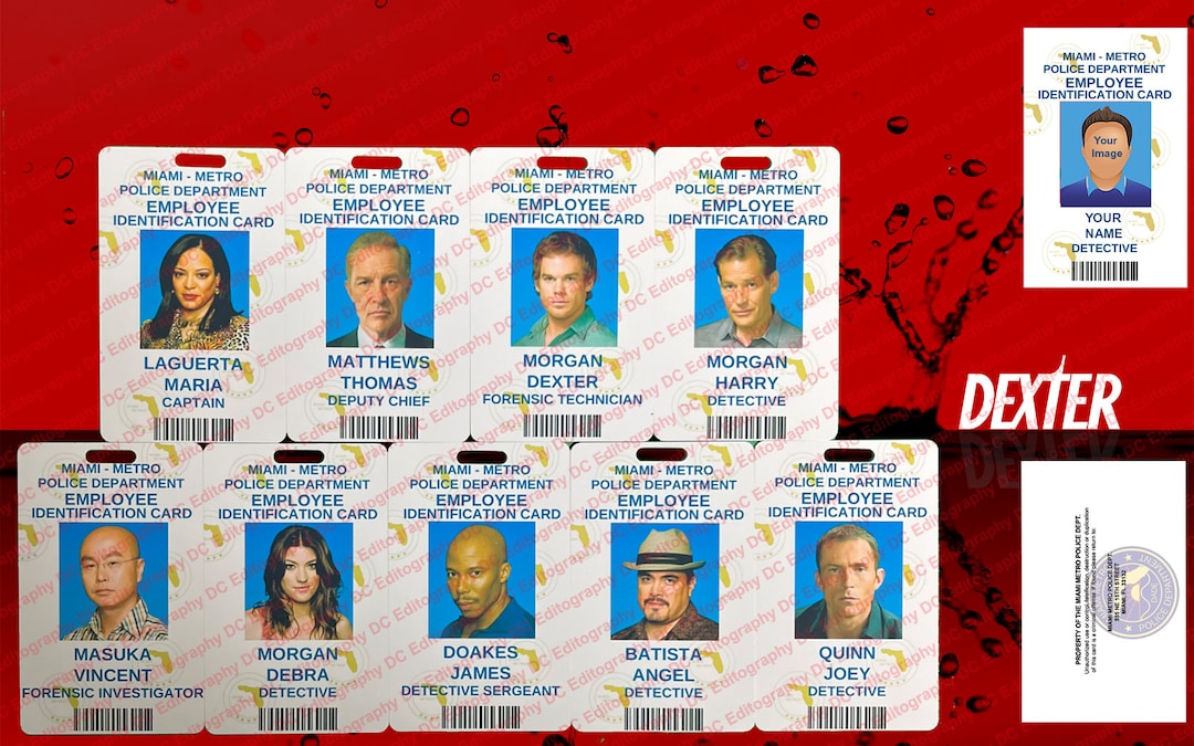 Dexter TV Series ID Badges regular Print - Etsy