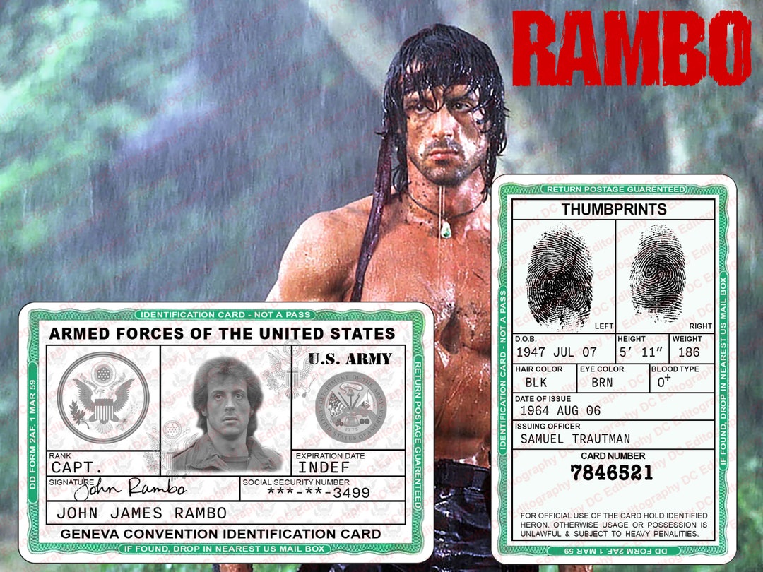 John Rambo Military ID - Etsy