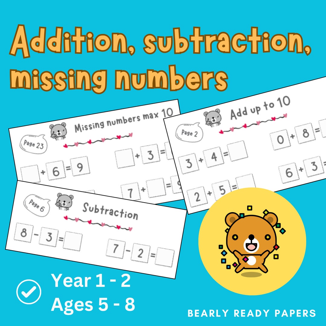 Maths Worksheets, Addition, Subtraction, Missing Numbers, Printable ...