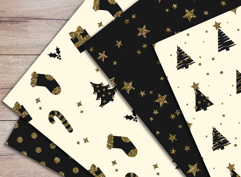 Christmas Digital Paper Set 24 Seamless Patterns Christmas Background ...