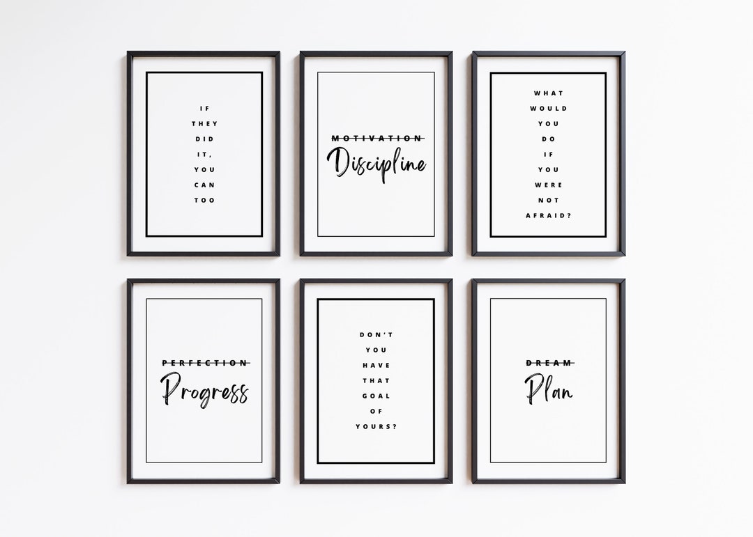 6 Printable Motivational Posters Bundle, Positive Mindset Posters ...
