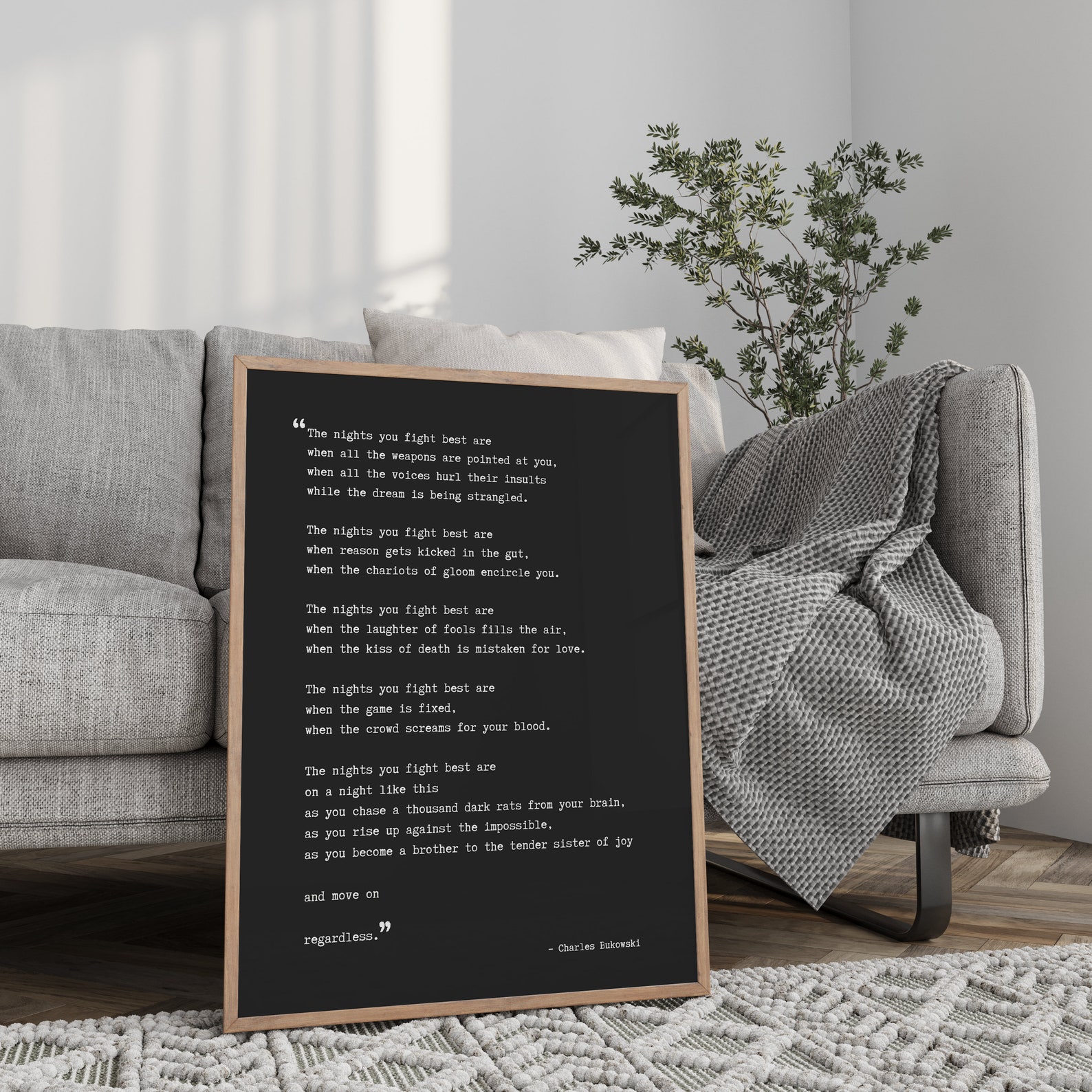 Charles Bukowski Poster Charles Bukowski Quote the Nights You Fight ...